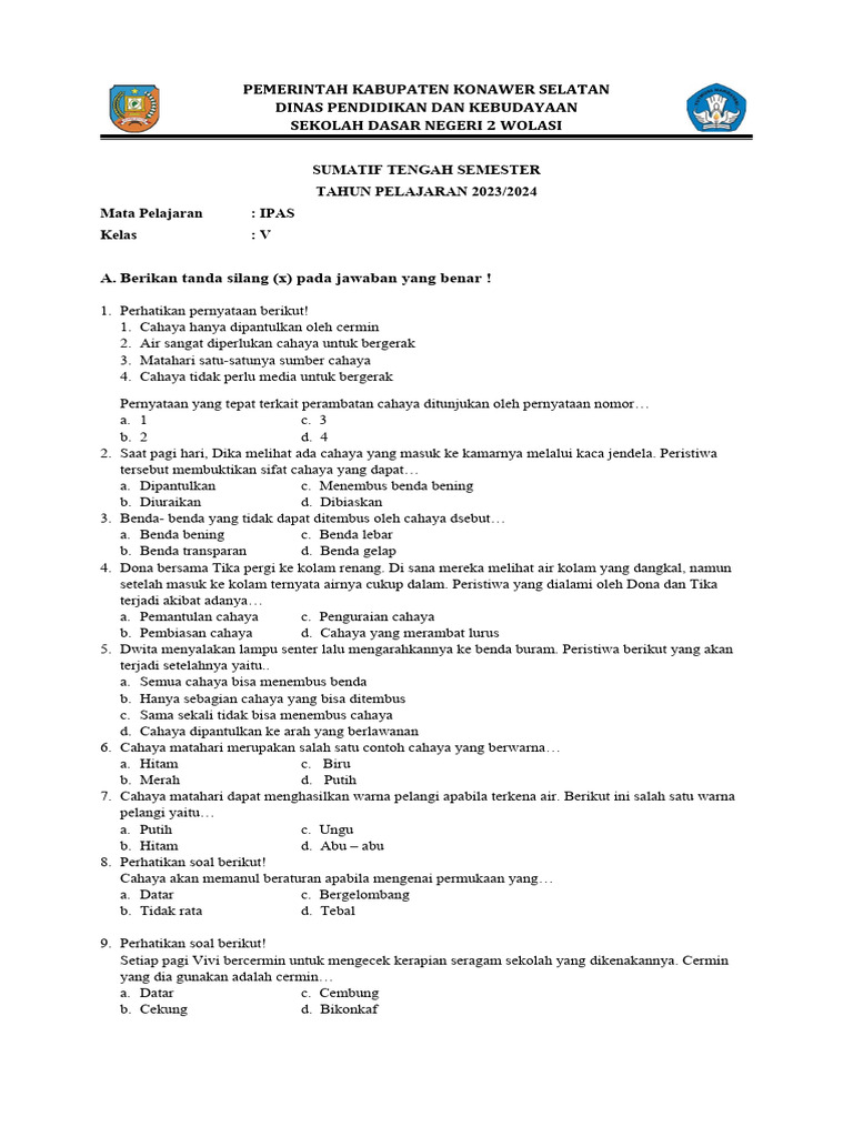 SUMATIF TENGAH SEMESTER Ipas | PDF
