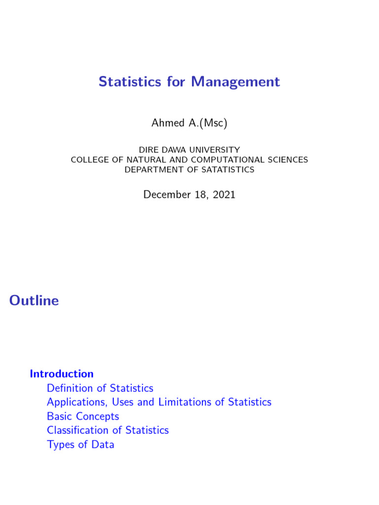 Statistics 1 Chapter 1 | PDF | Statistics | Level Of Measurement