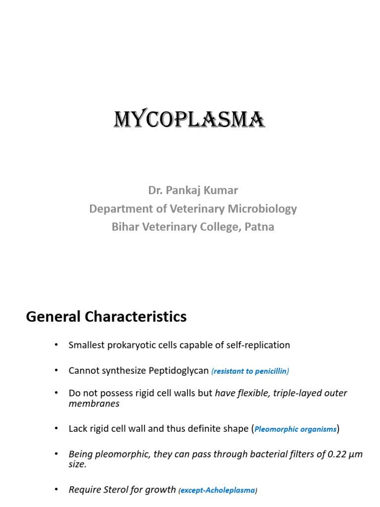 Mycoplasma PDF | Download Free PDF | Mycoplasma | Infection