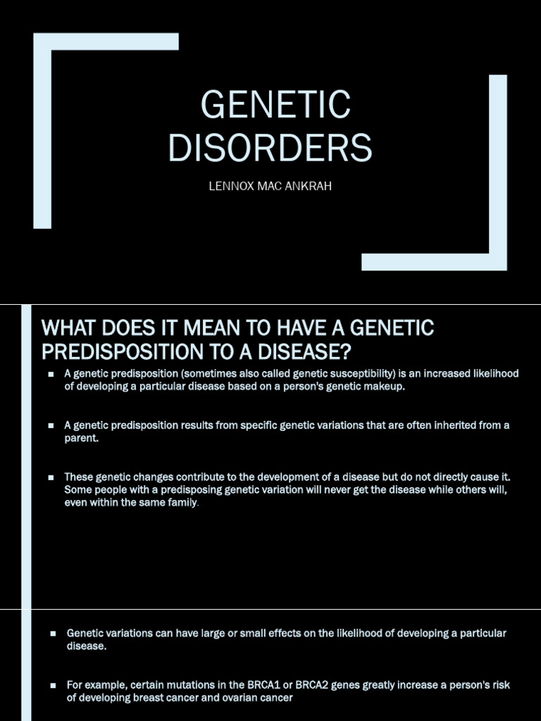 LEC 3B GENETIC DISORDERS | Download Free PDF | Genetic Disorder | Genetics