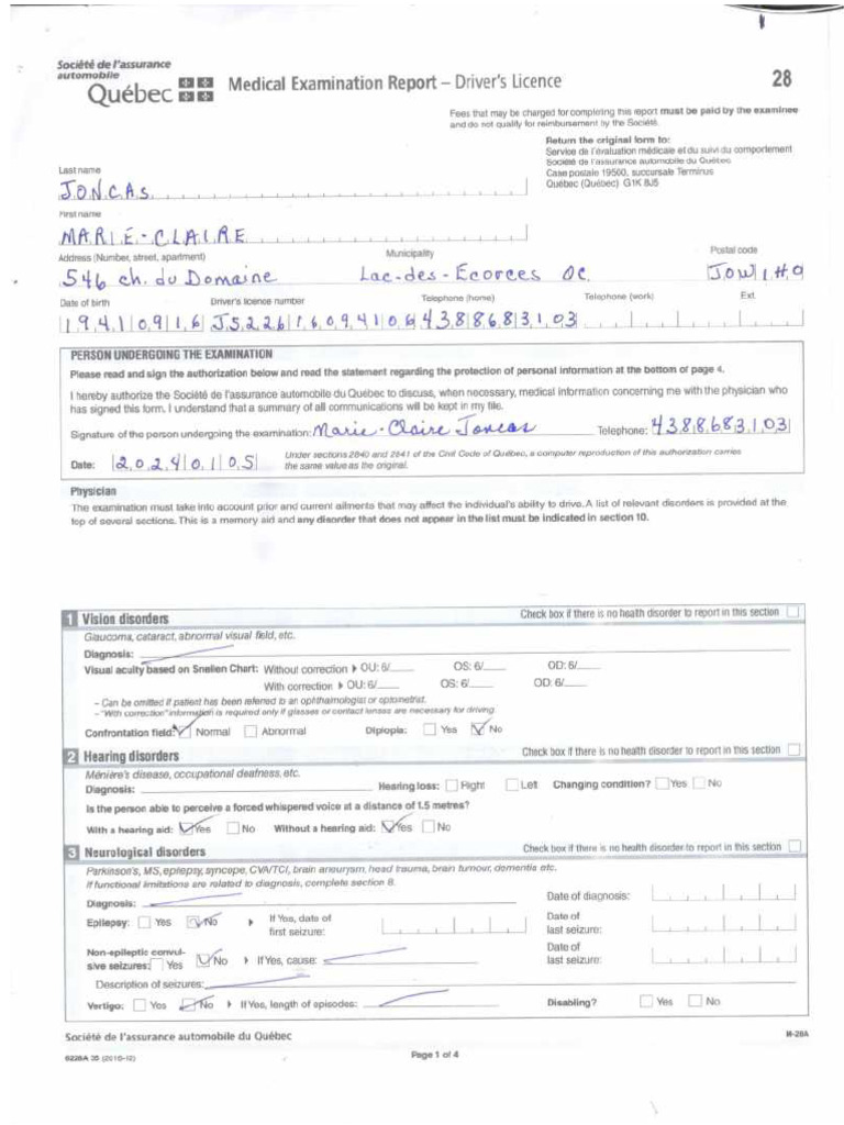 Joncas Medical Forms | PDF