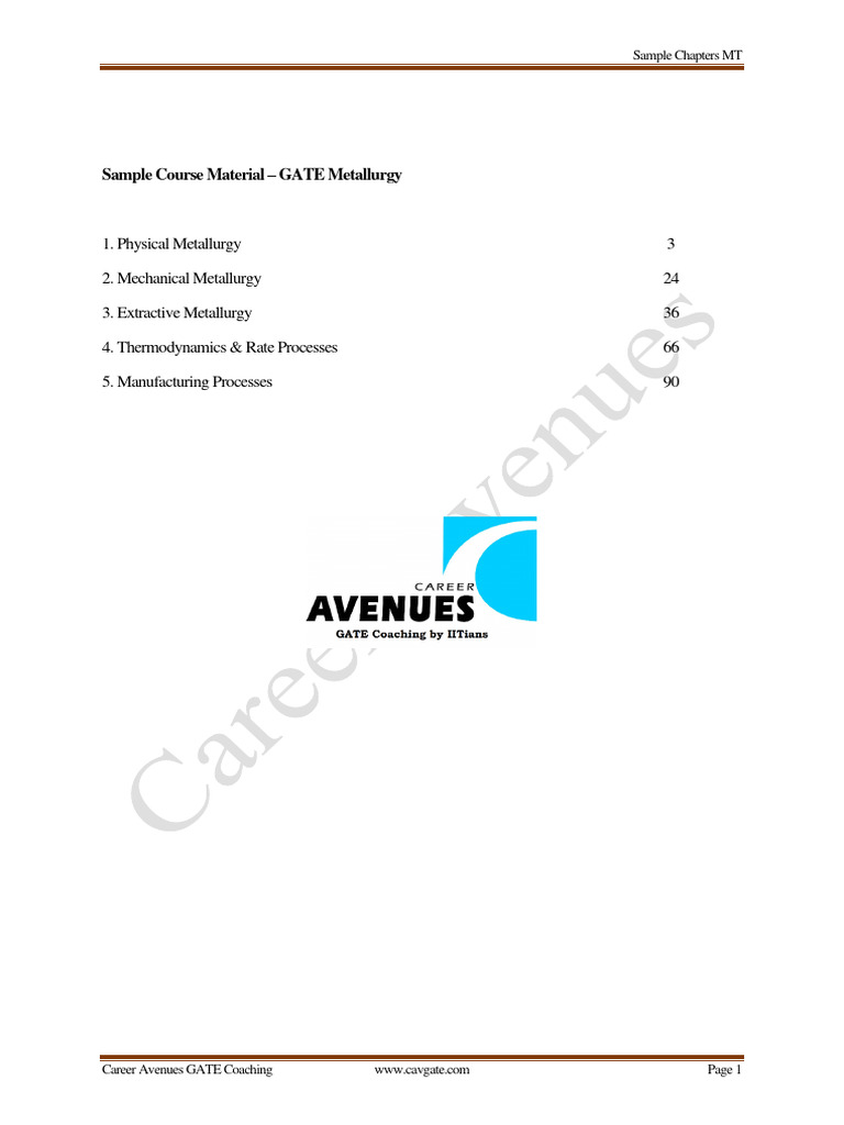 Career Avenues Sample MT GATE | PDF | Chemical Bond | Semiconductors