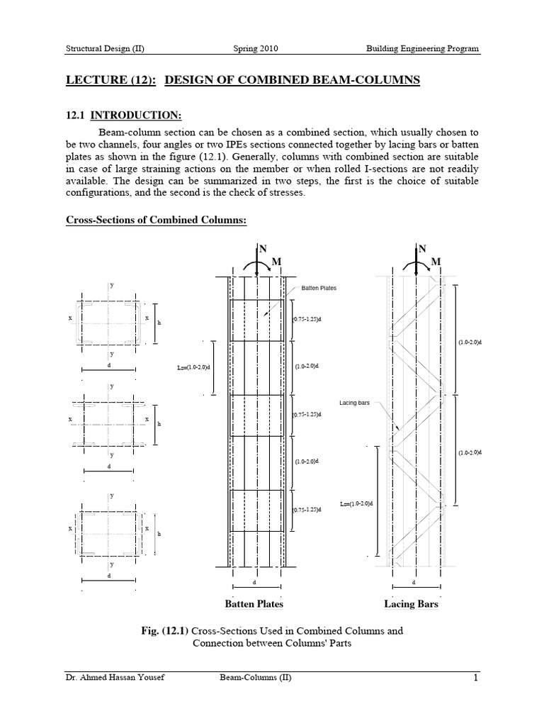 Combined Beam-Column Design Guide | PDF | Stress (Mechanics) | Column