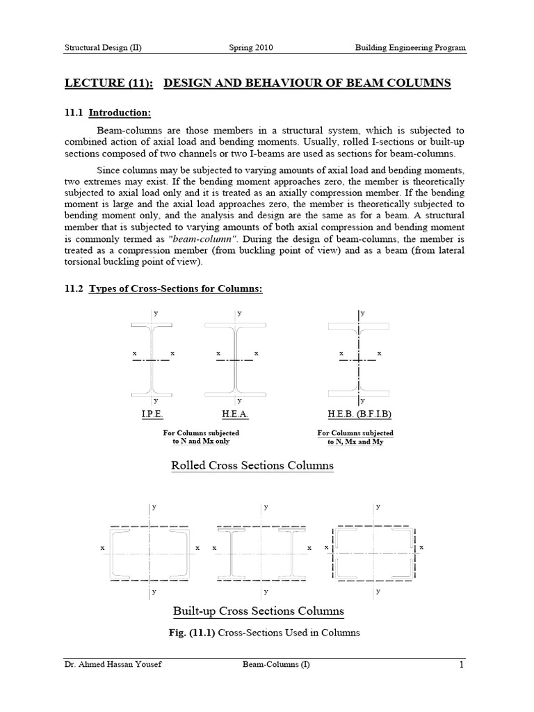 Lecture 11 Rolled Columns | PDF | Buckling | Bending Lecture 11 Rolled Columns | PDF | Buckling | Bending