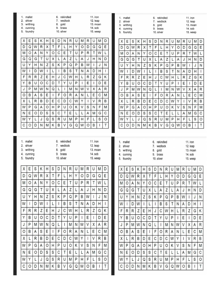 Crossword m1 q1 English 8 | PDF