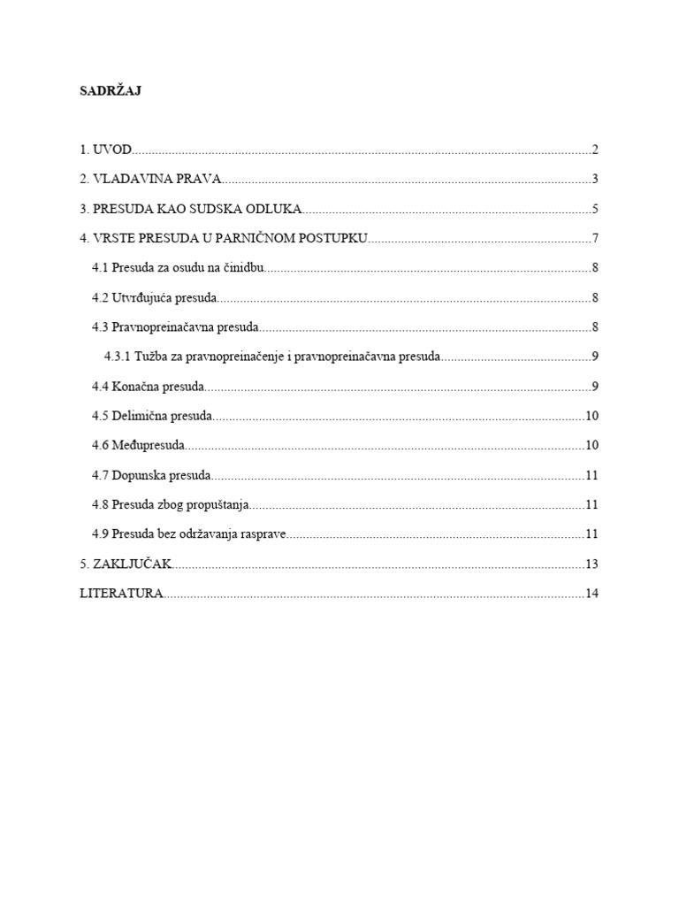 Vrste Presuda | PDF