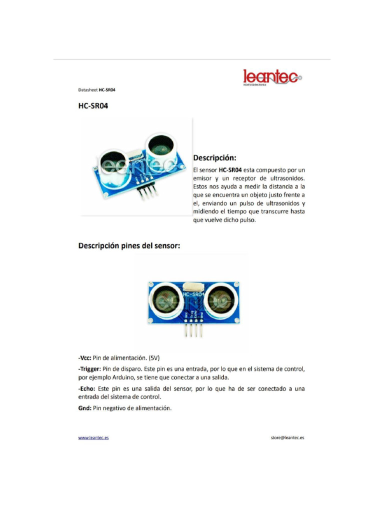 Descripción Sensor HC-SR06 | PDF