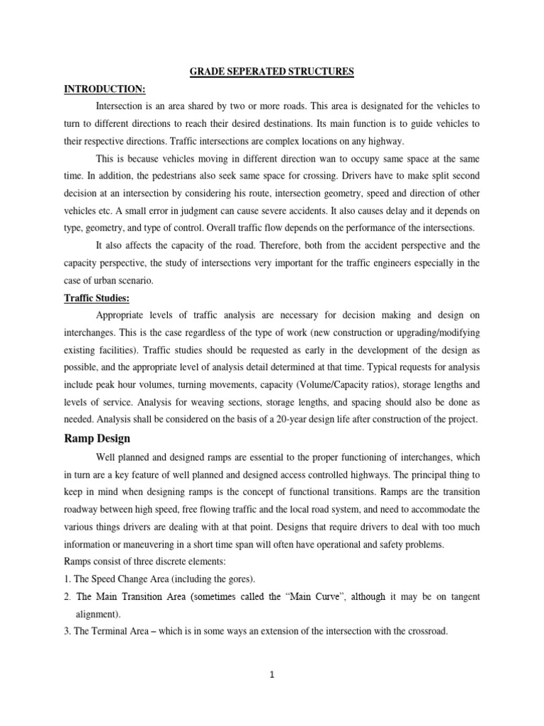 Grade Separated Traffic Intersections Guide | PDF | Interchange (Road ...