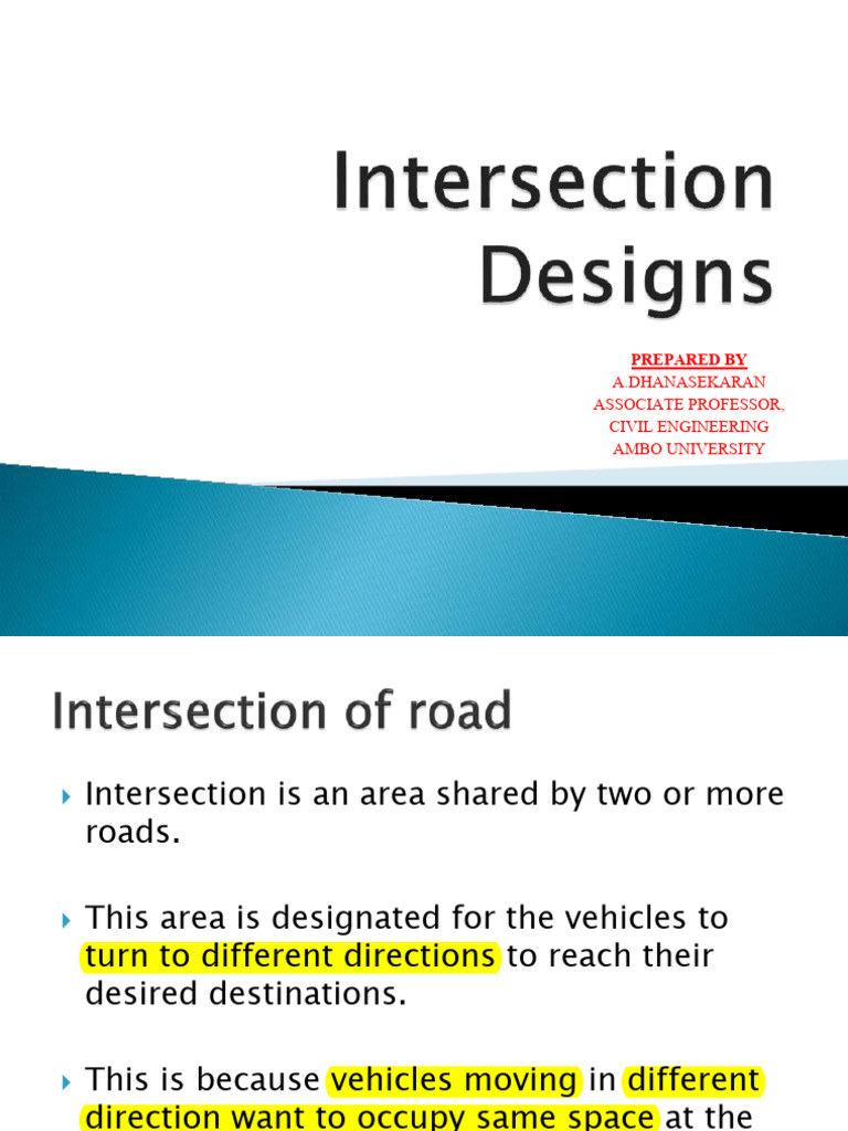 1.intersection Designs | PDF | Interchange (Road) | Intersection (Road)