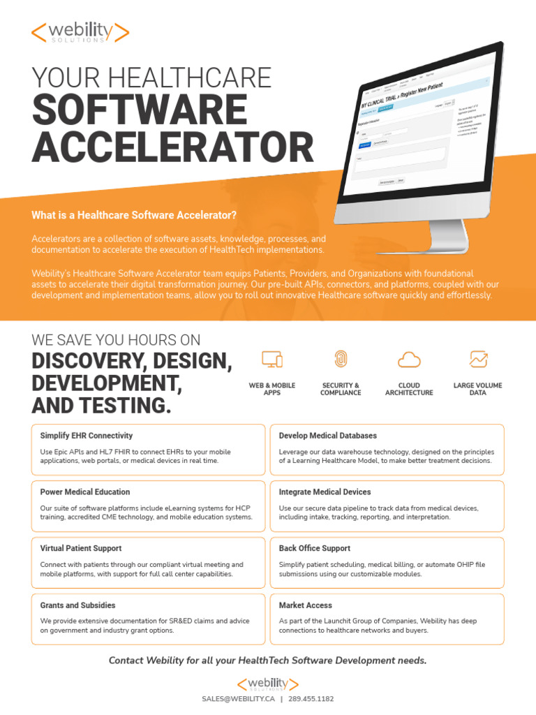 Webility - One Pager | PDF | Electronic Health Record | Computer Science