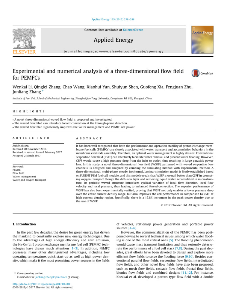 Applied Energy: Wenkai Li, Qinglei Zhang, Chao Wang, Xiaohui Yan ...