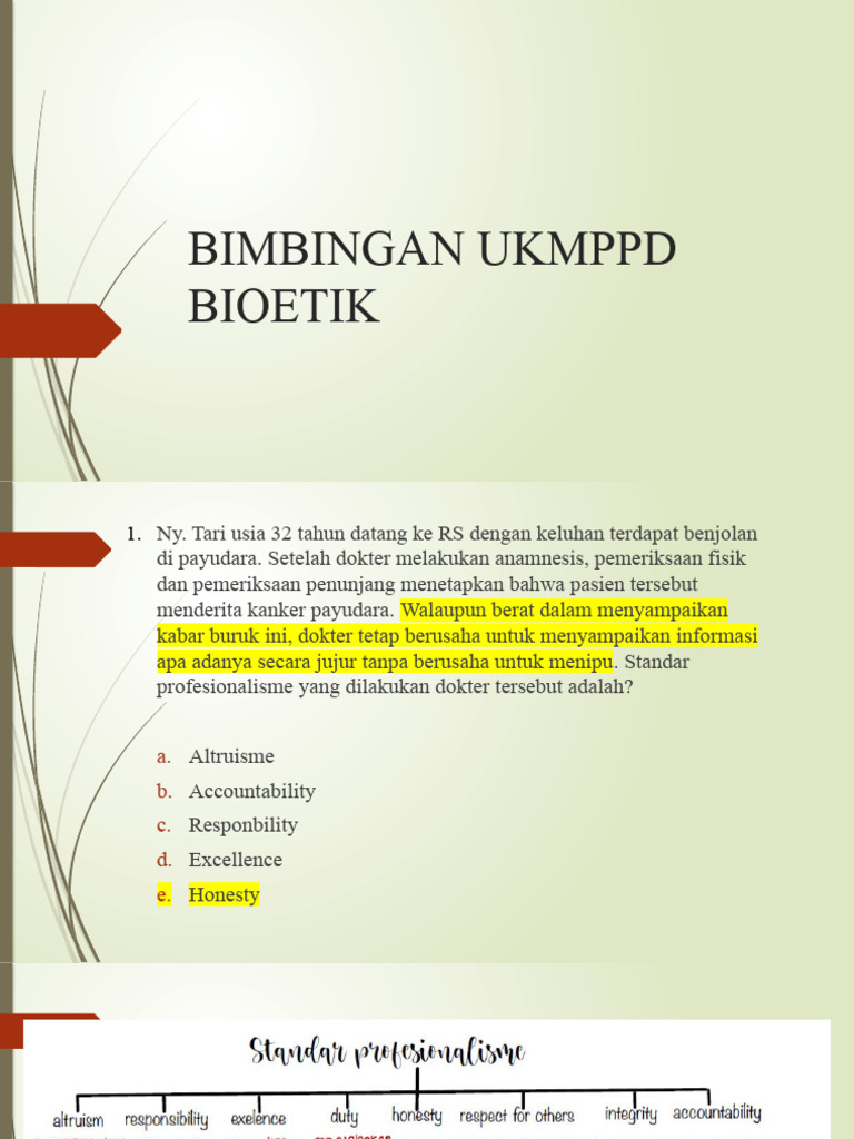 Bimbingan Ukmppd Bioetik Pembahasan | PDF | Kesehatan Holistik