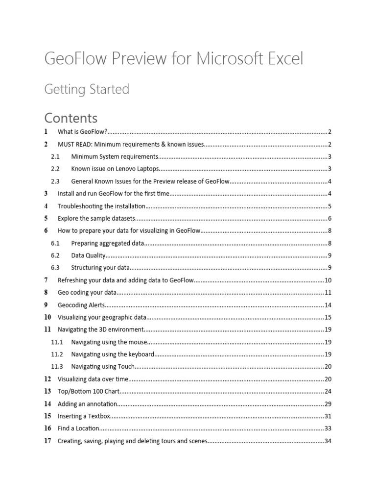 Getting Started With Geoflow Preview | PDF | Microsoft Excel | Windows 8