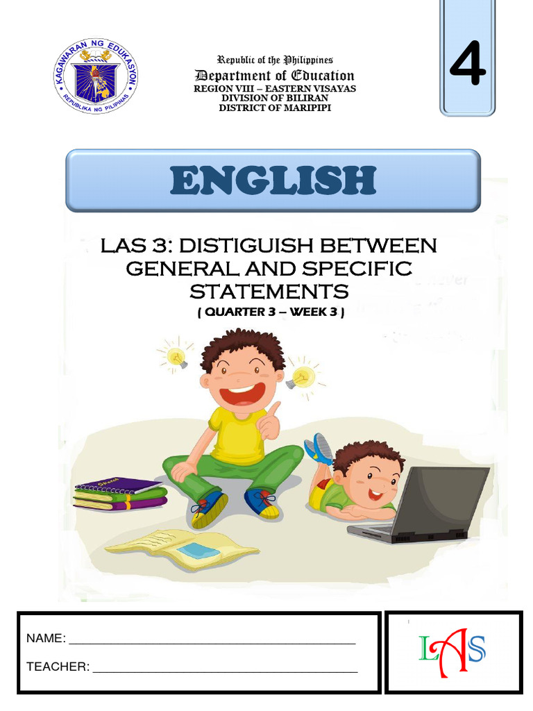 Distinguishing General vs. Specific Statements | PDF | English Language ...