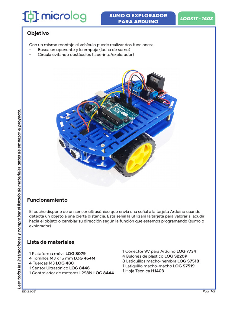 Objetivo: Sumo O Explorador para Arduino | PDF | Arduino