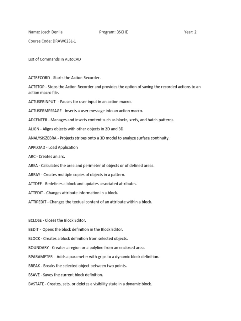List of Commands in AutoCAD | PDF | 3 D Computer Graphics | Rendering (Computer Graphics)