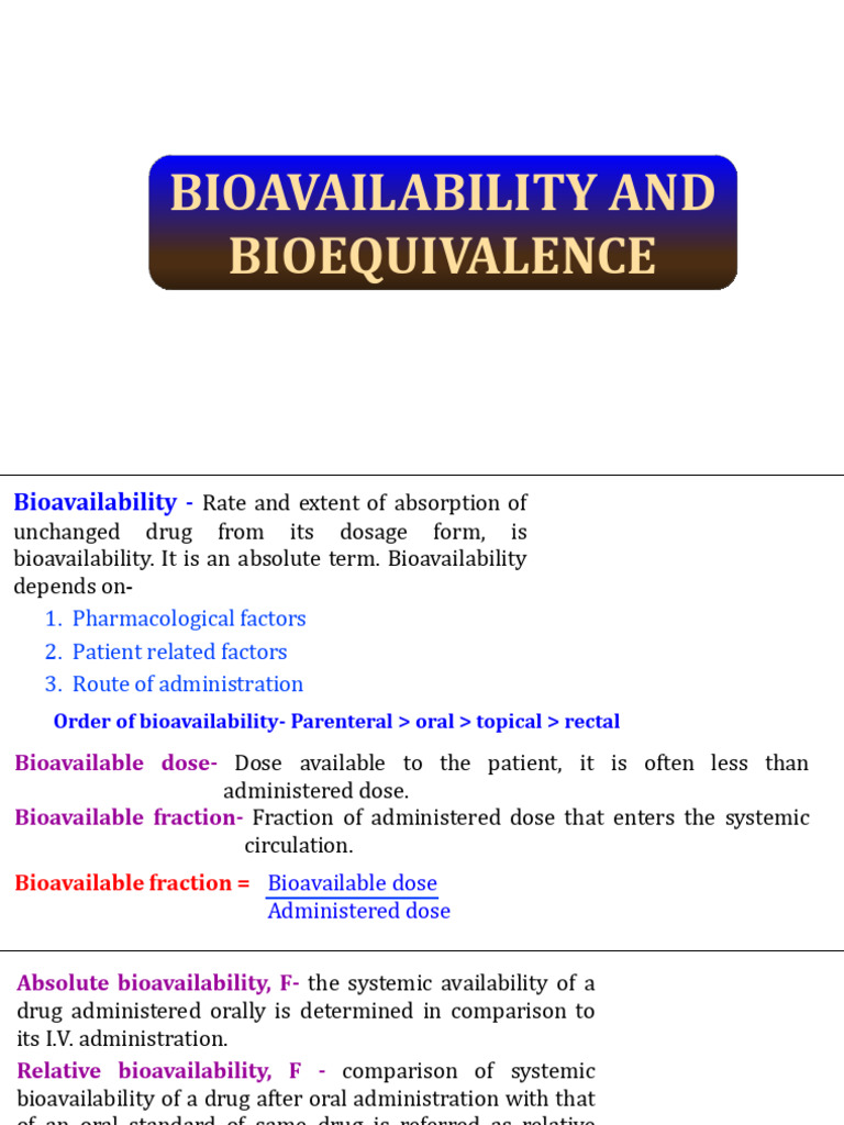 11 Bioavailability and Bioequivalence 22459434 2024 04-01-10 13-Invert ...