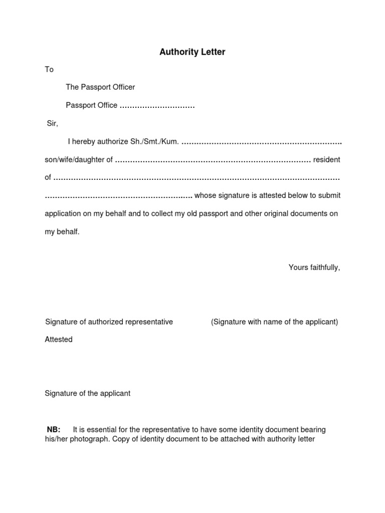 Authority Letter | PDF