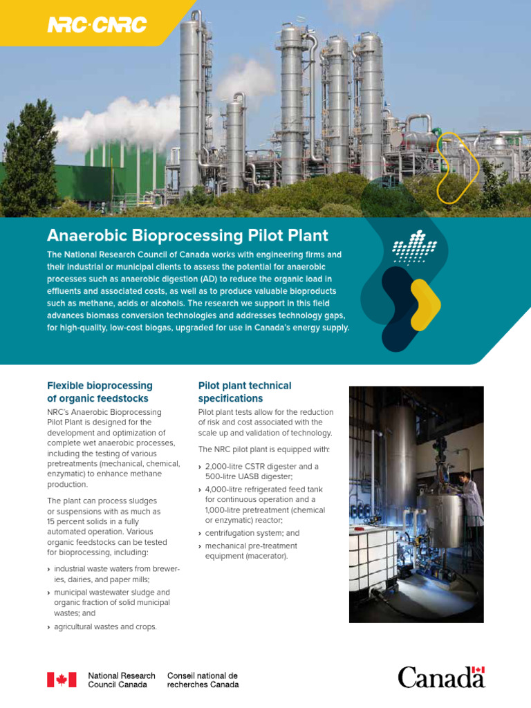 NRC EME Anaerobic Bio Pilot Plant Factsheet e WEB (4728) | PDF ...