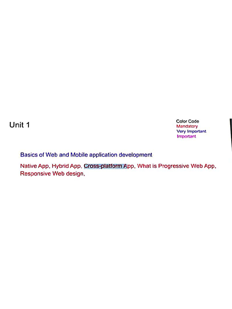 App Development Unit 1 Important Answers | PDF