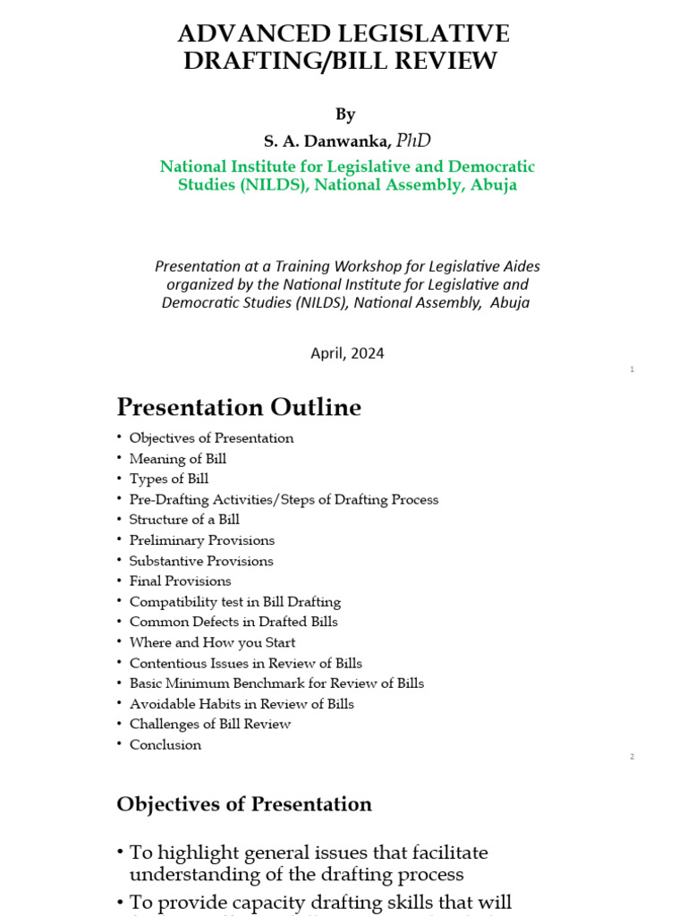 Legislative Drafting - Billreview | PDF | Bill (Law) | Royal Assent
