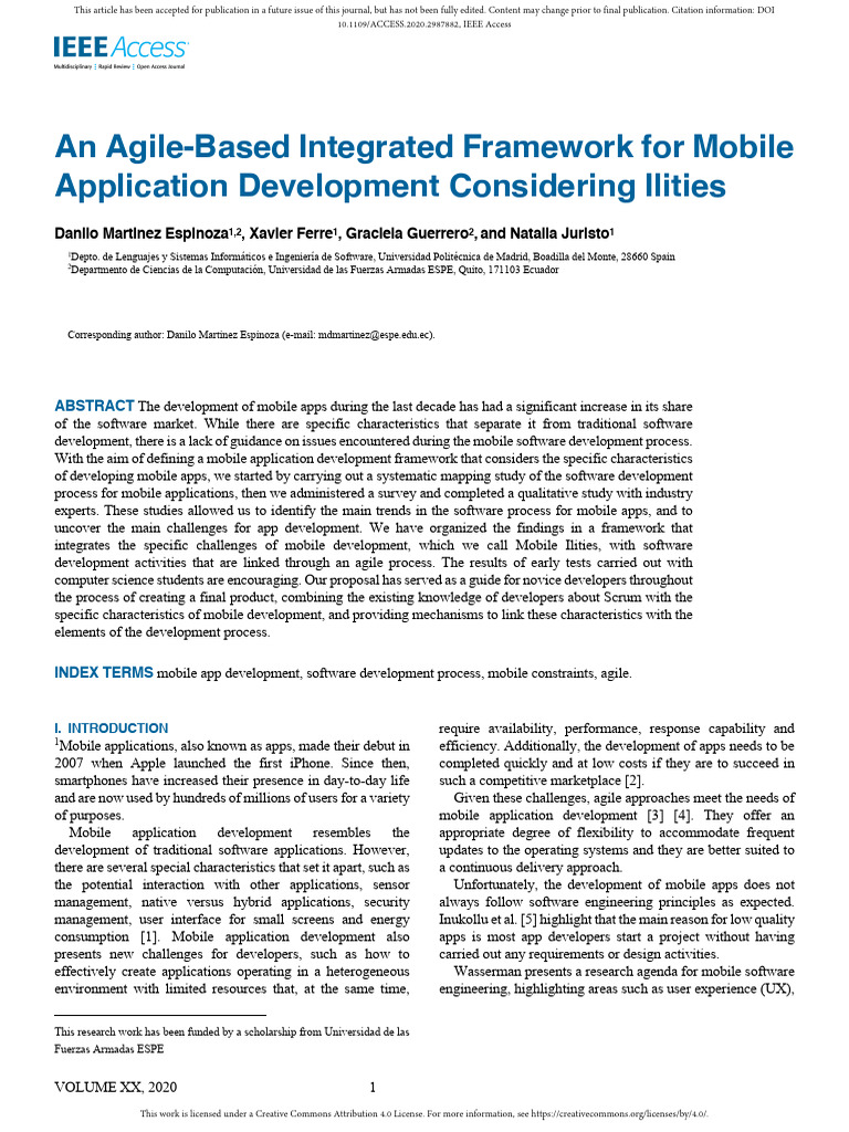 An Agile-Based Integrated Framework For Mobile App | PDF | Agile Software Development | Software ...