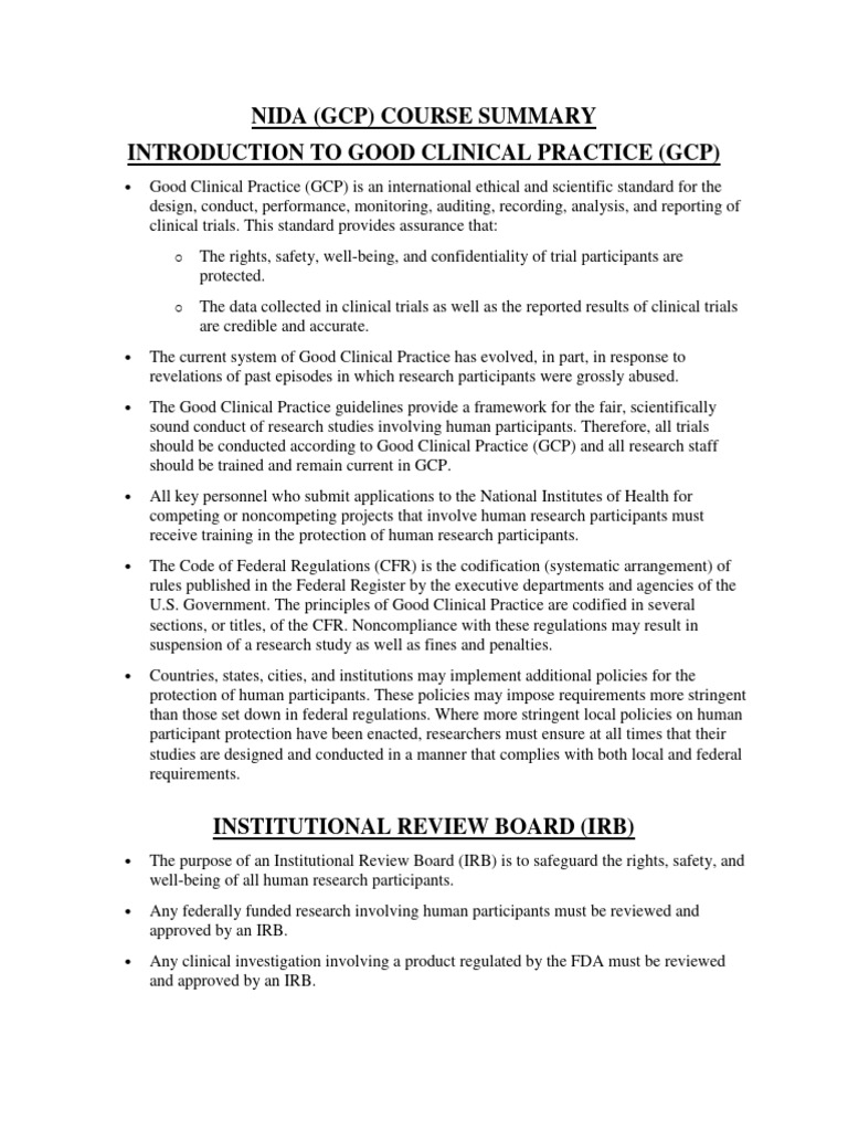 Good Clinical Practice (GCP) | PDF | Institutional Review Board ...