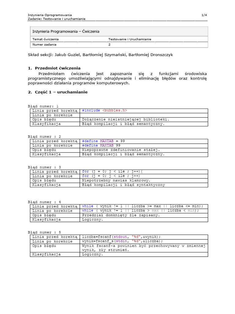 Sprawozadanie Zad 2 | PDF