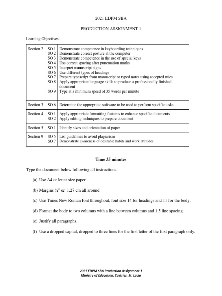 2021 EDPM SBA Production Assignment | PDF | Educational Technology ...
