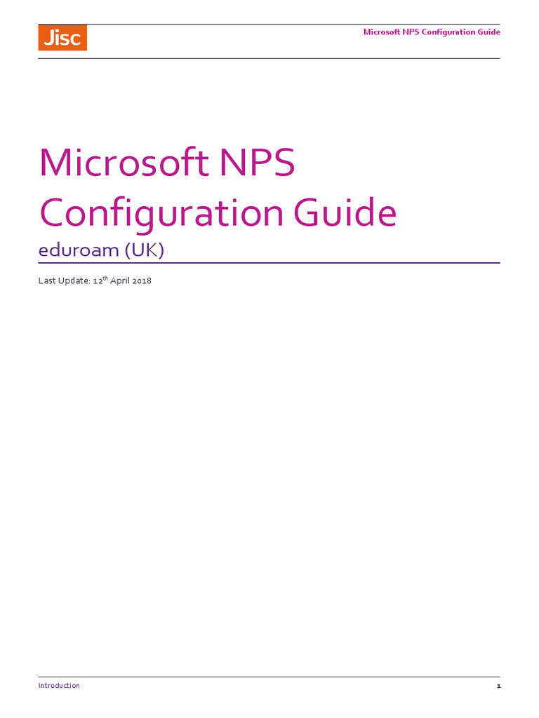 Eduroam(UK) Microsoft NPS Configuration Guide | PDF | Radius | Public Key Certificate