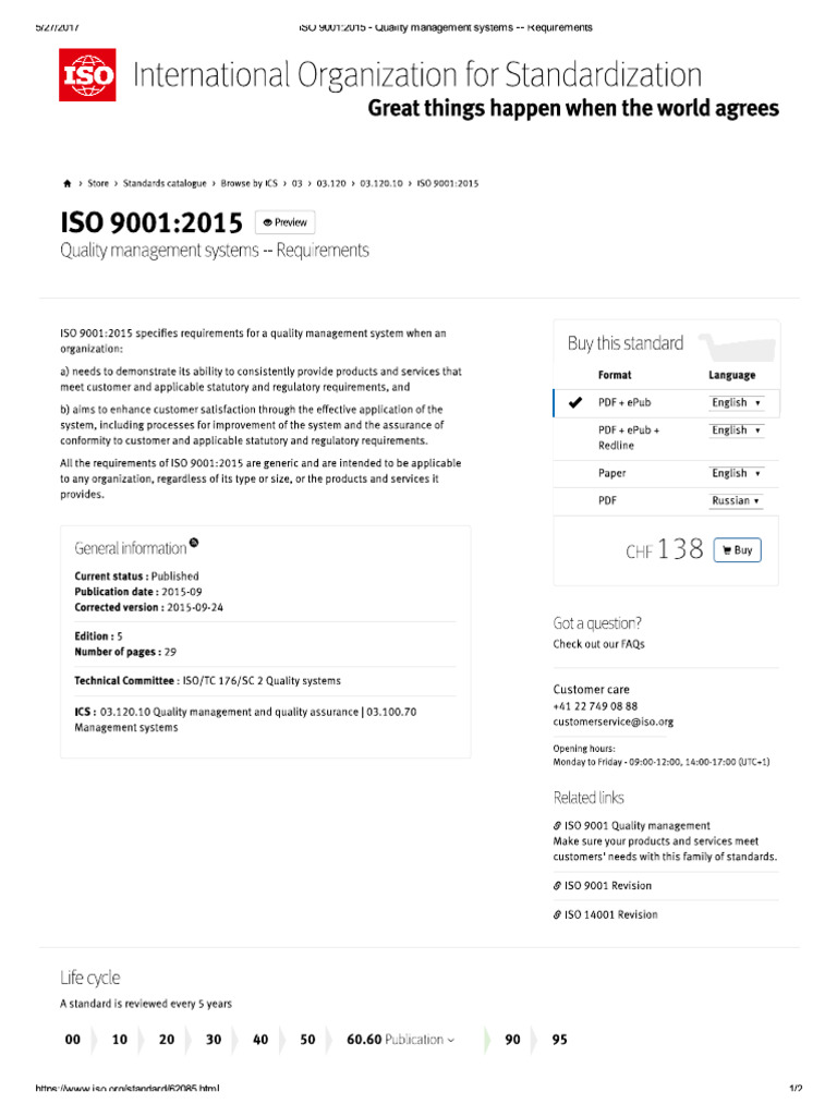 ISO 9001 - 2015 - Quality Management Systems - Requirements | PDF
