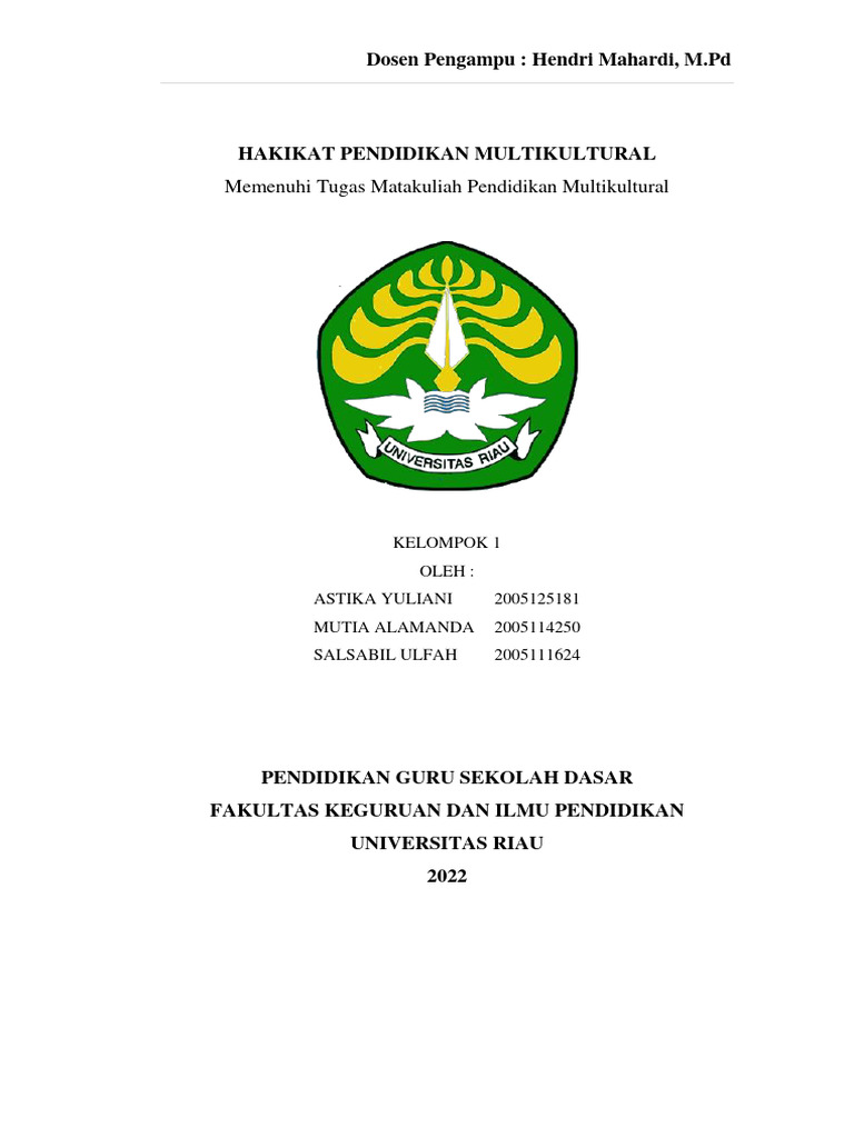 Makalah Pendidikan Multikultural KEL.1 FIX | PDF