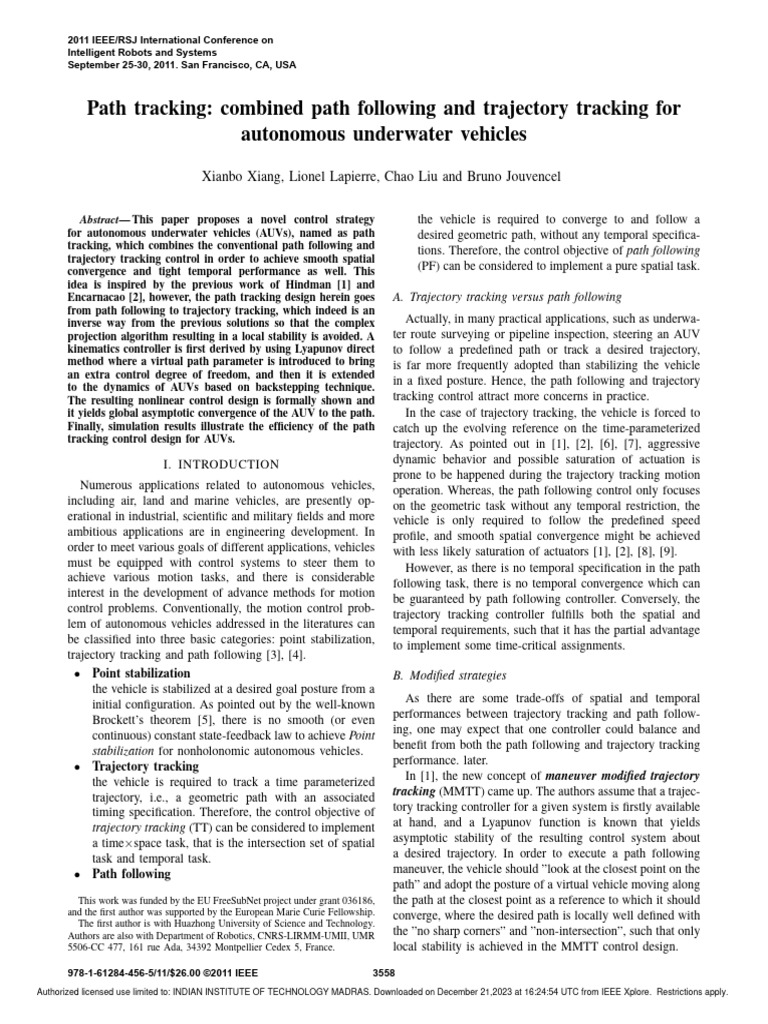 Path Tracking Combined Path Following and Trajectory Tracking For ... Path Tracking Combined Path Following and Trajectory Tracking For ...