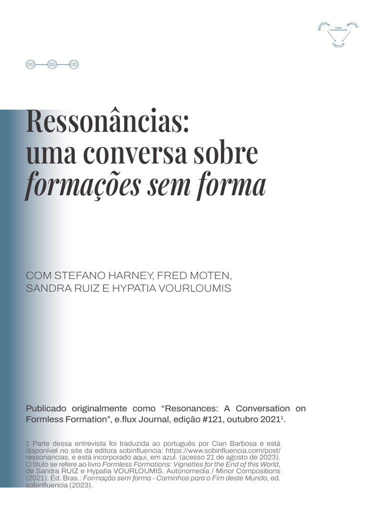 Fred Moten Stefano Harney Sandra RUIZ e | PDF | Tempo | Palavra