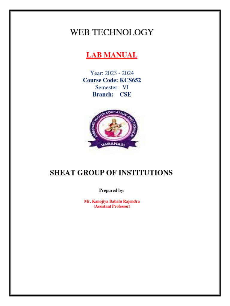 WT Lab 2023-24 | PDF | World Wide Web | Internet & Web