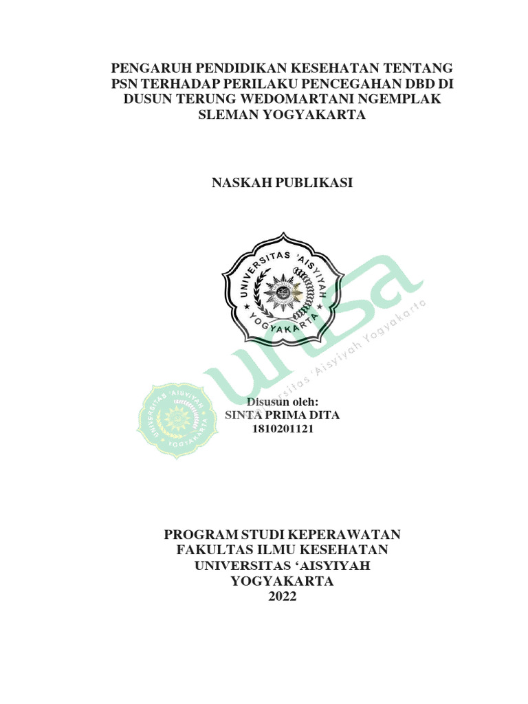 Naskah Publikasi Sinta Prima Dita Fix 03-12-2022 - Sinta Primadita | PDF | Kesehatan Holistik ...
