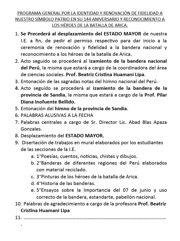 Programa 7 de Junio | PDF | Bandera