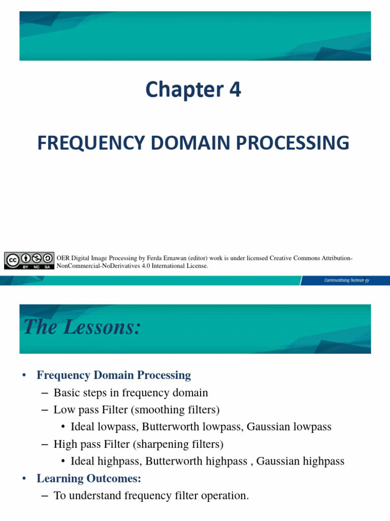 Chapter 4 - Frequency Domain Processing | PDF | Fourier Transform ...