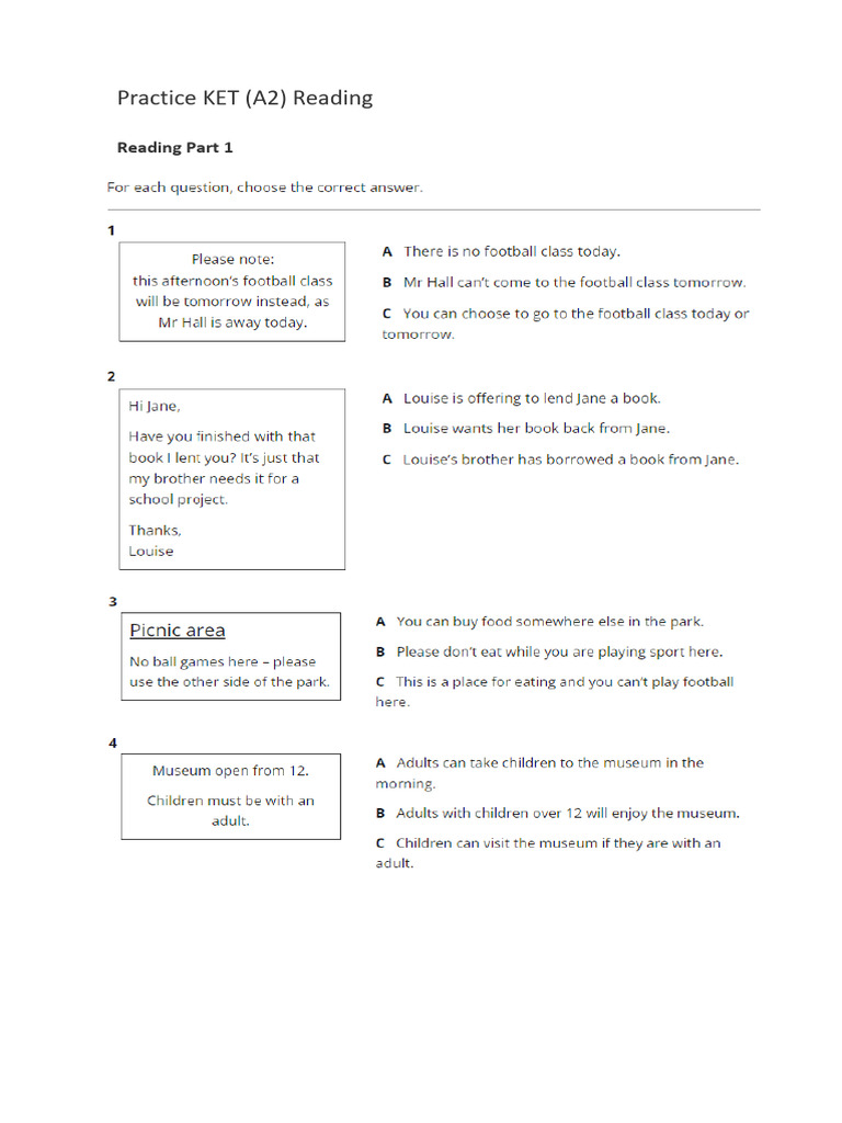 KET Practice 1 | PDF | Giant Panda