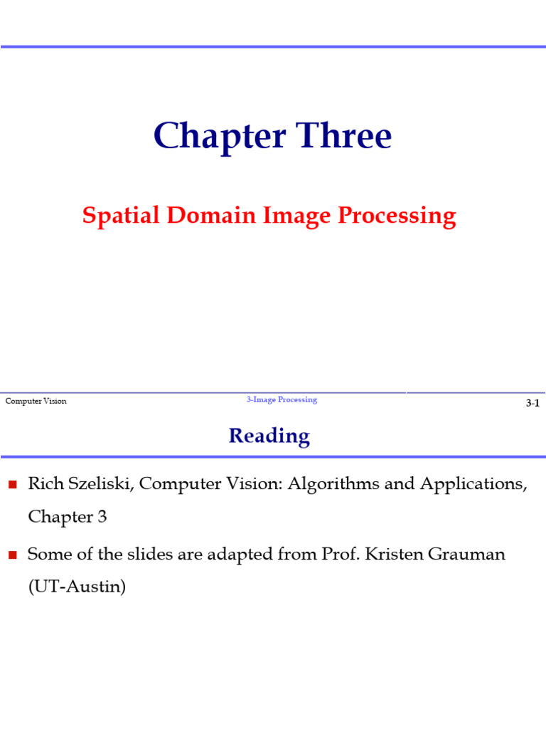 Chapter 3.1 - Spatial Domain Image Processing | PDF | Moving Average ...