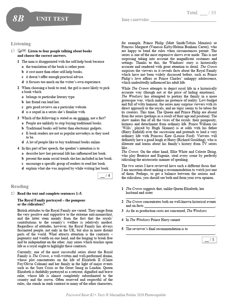 Password Reset B2 Plus UT 8B | PDF