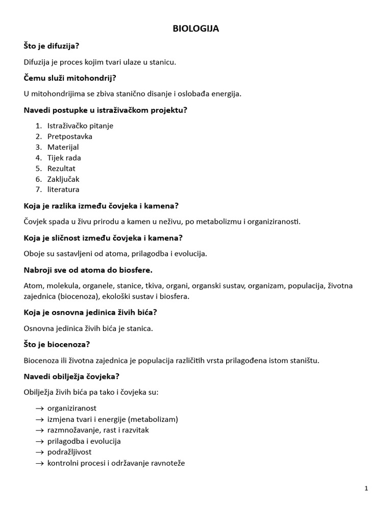 BIOLOGIJA | PDF