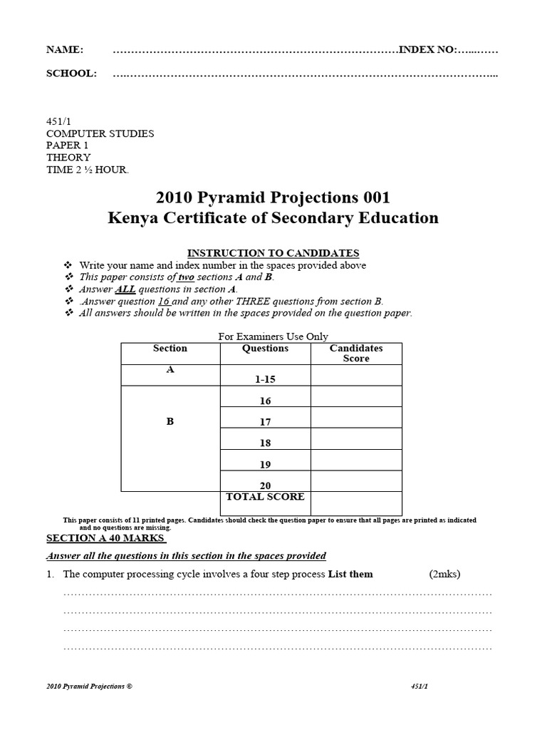 Computrix Pp1 Booklet | PDF | Computer Science | Computing