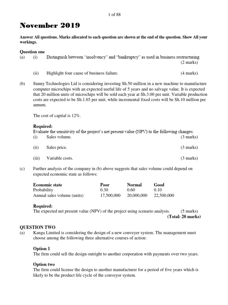 Afm Past Papers (2002 - 2019) | PDF | Cost Of Capital | Net Present Value