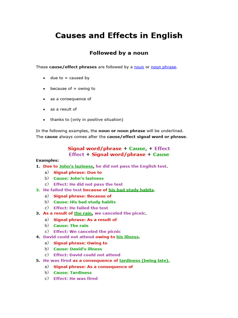 Causes and Effects | PDF