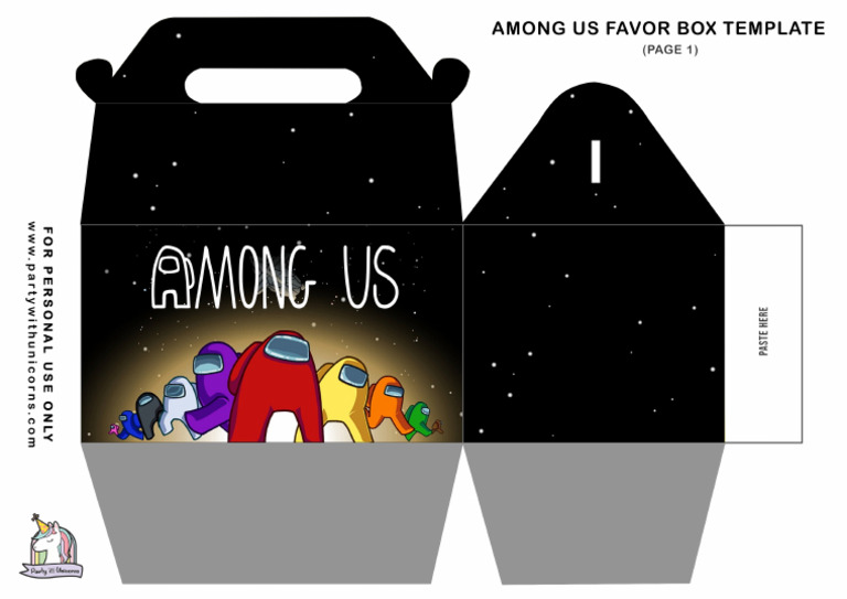 Among Us Favor Box Template - Page 1 | PDF