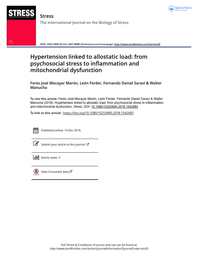 Allostasis | PDF | Mitochondrion | Stress (Biology)