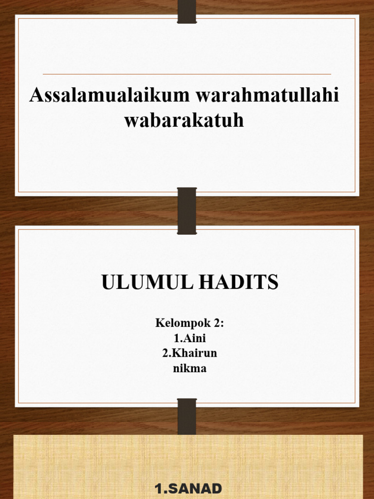 Ulmul Hadits Kel 2 | PDF