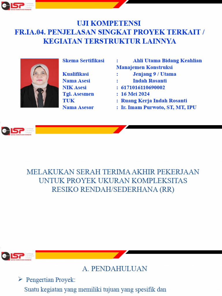 Tugas Uji Kompetensi-Indah Rosanti-Ahli Utama Manajemen Konstruksi | PDF