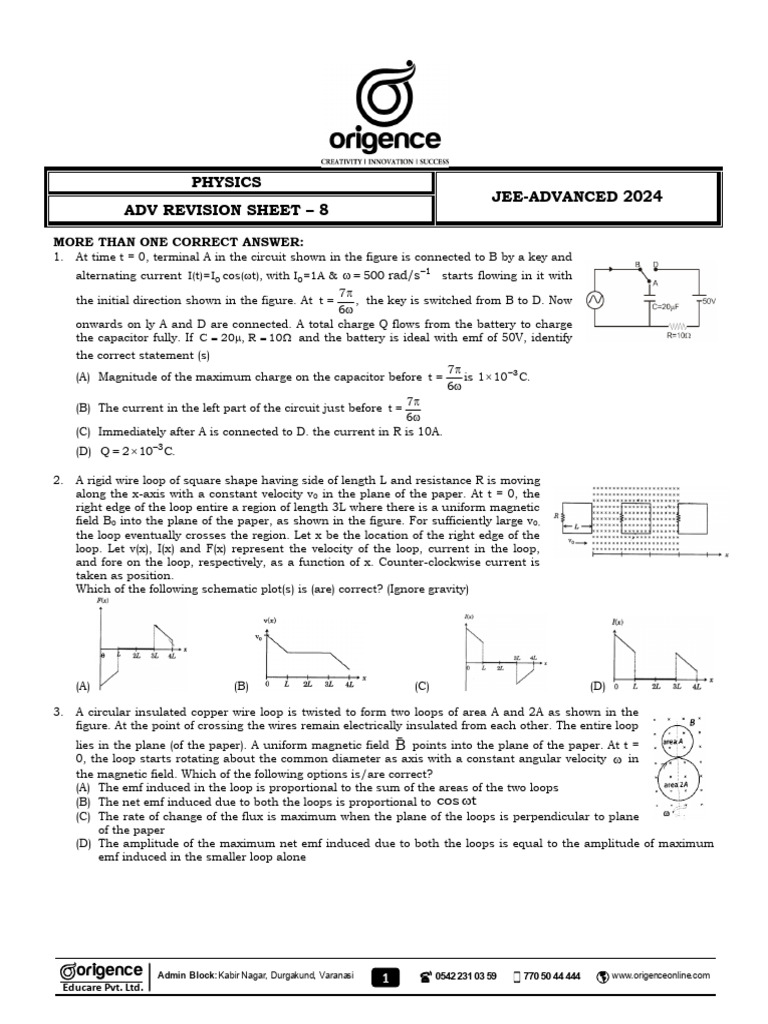 Target Batch Revision Sheet-8 | PDF | Inductance | Inductor